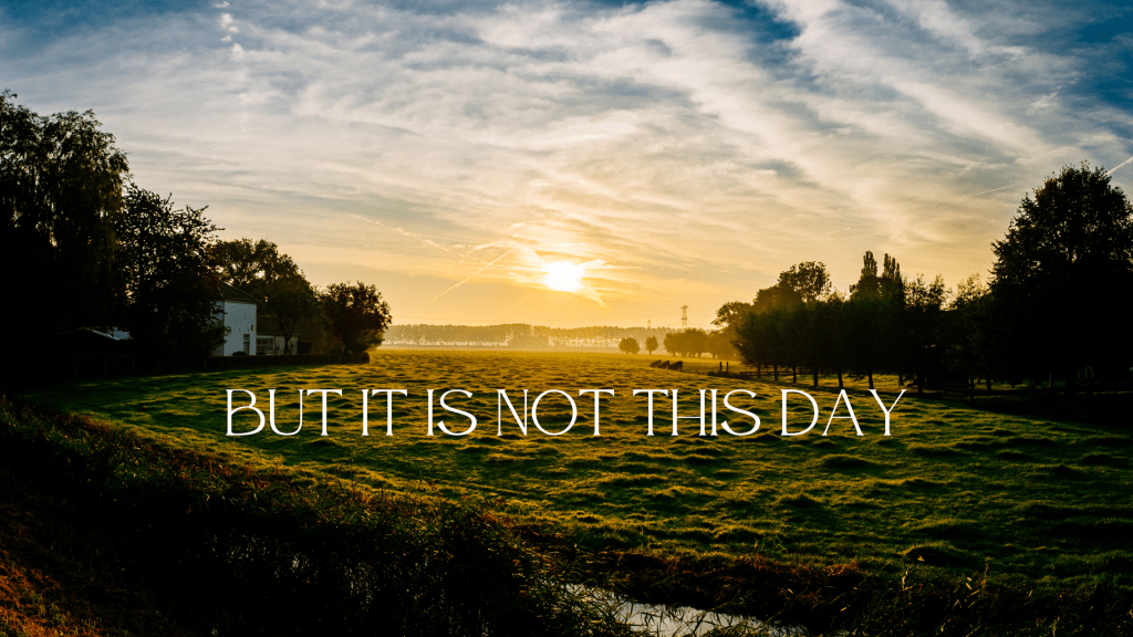 BUT IT IS NOT THIS DAY – The Few