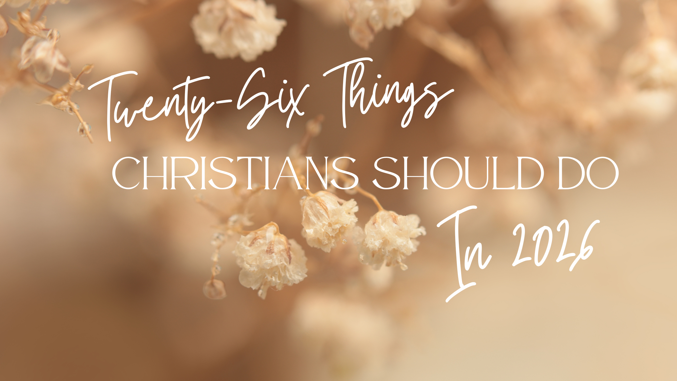 TWENTY-SIX THINGS CHRISTIANS SHOULD DO IN 2026 – The Few